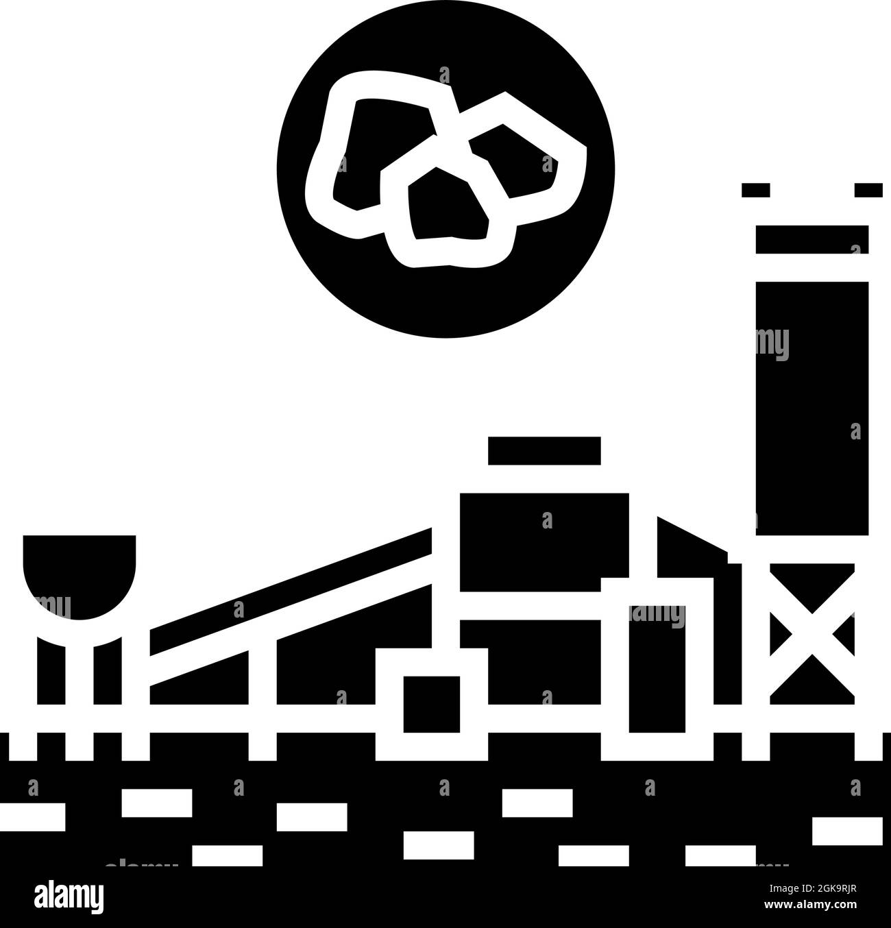 coal processing plant glyph icon vector illustration Stock Vector Image ...
