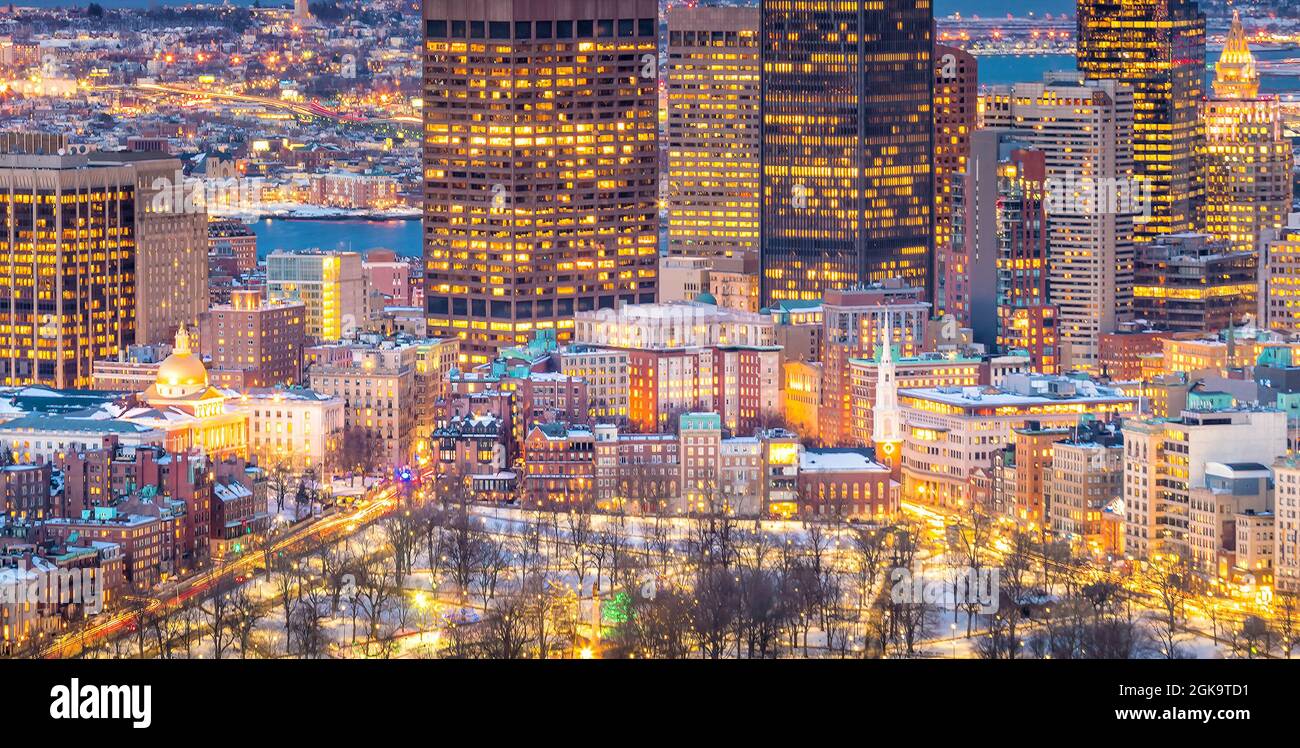 Boston common aerial view hi-res stock photography and images - Alamy