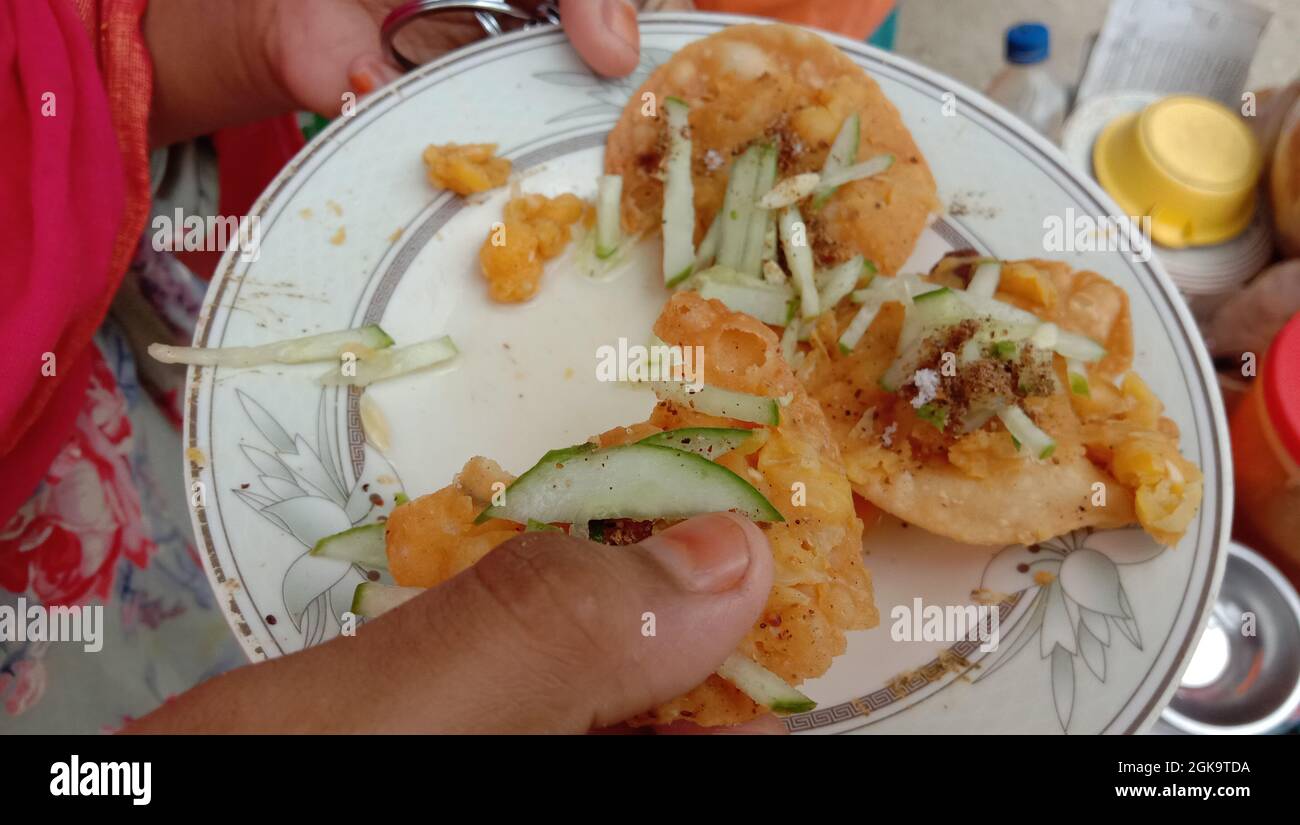 Asian most liked and fried and spicy and tasty food named fucka Stock ...