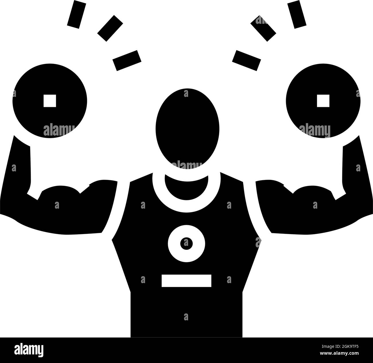powerlifting sport glyph icon vector illustration Stock Vector Image ...