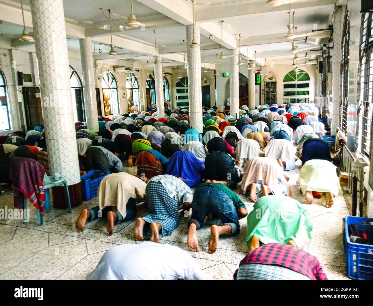 muslim peoples on the salat with Prayer in masque for allah Stock Photo ...