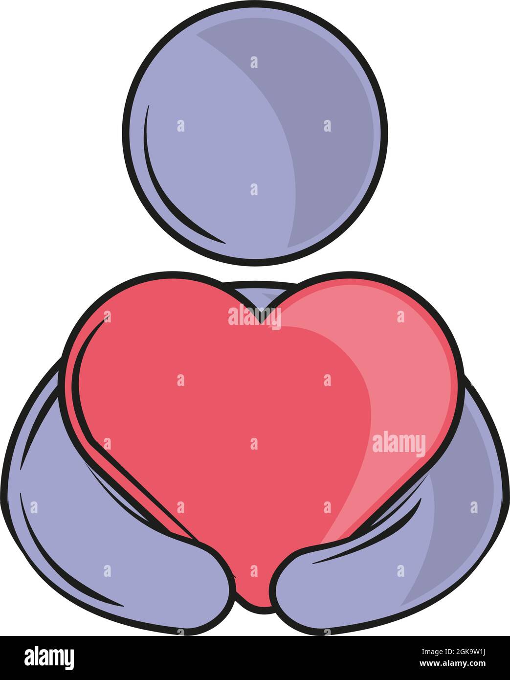 avatar caring a heart Stock Vector Image & Art - Alamy