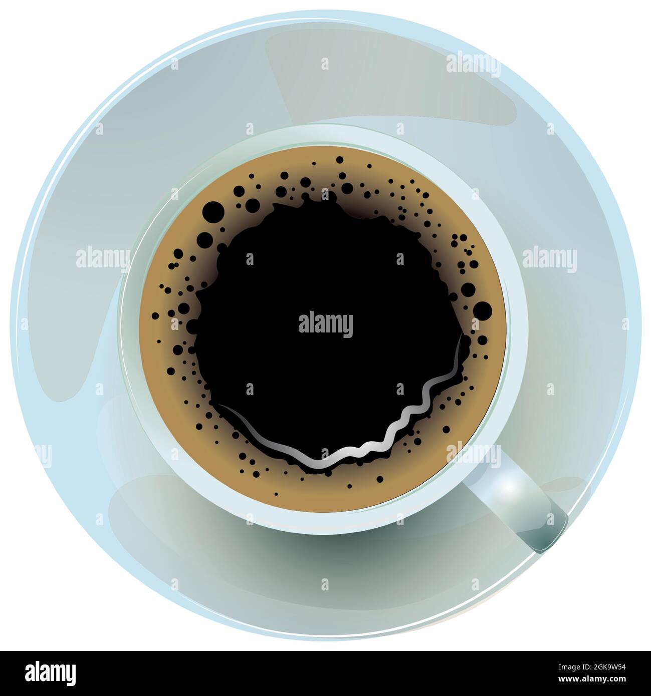 Realistic coffee cup top view on white background - Vector illustration ...