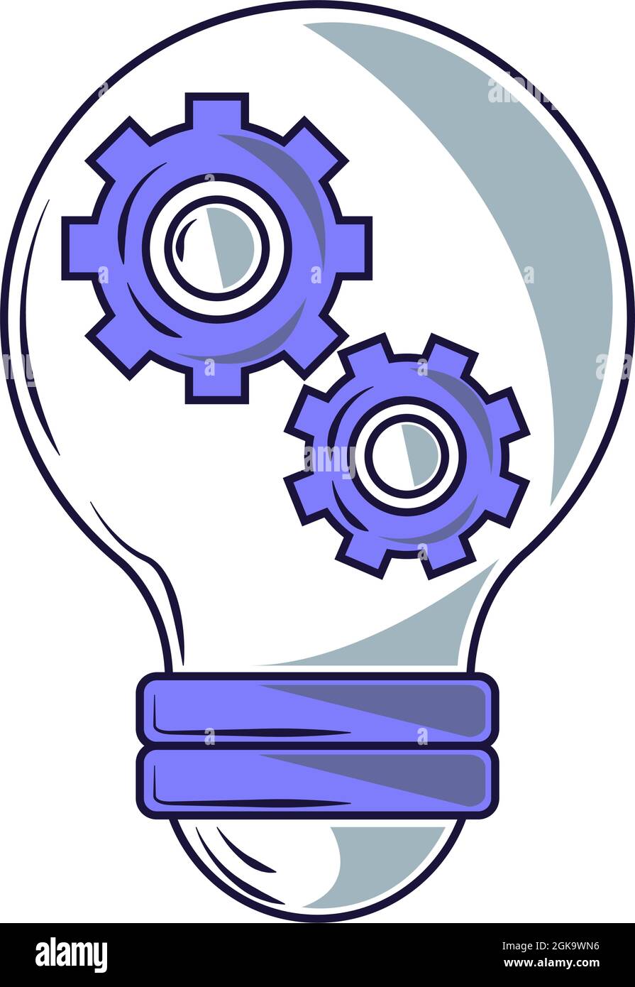 light bulb and gears Stock Vector Image & Art - Alamy