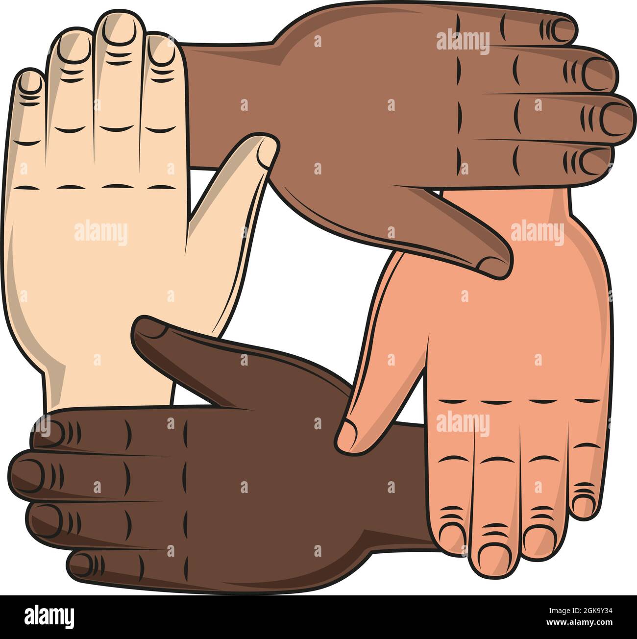 diversity hands together Stock Vector Image & Art - Alamy