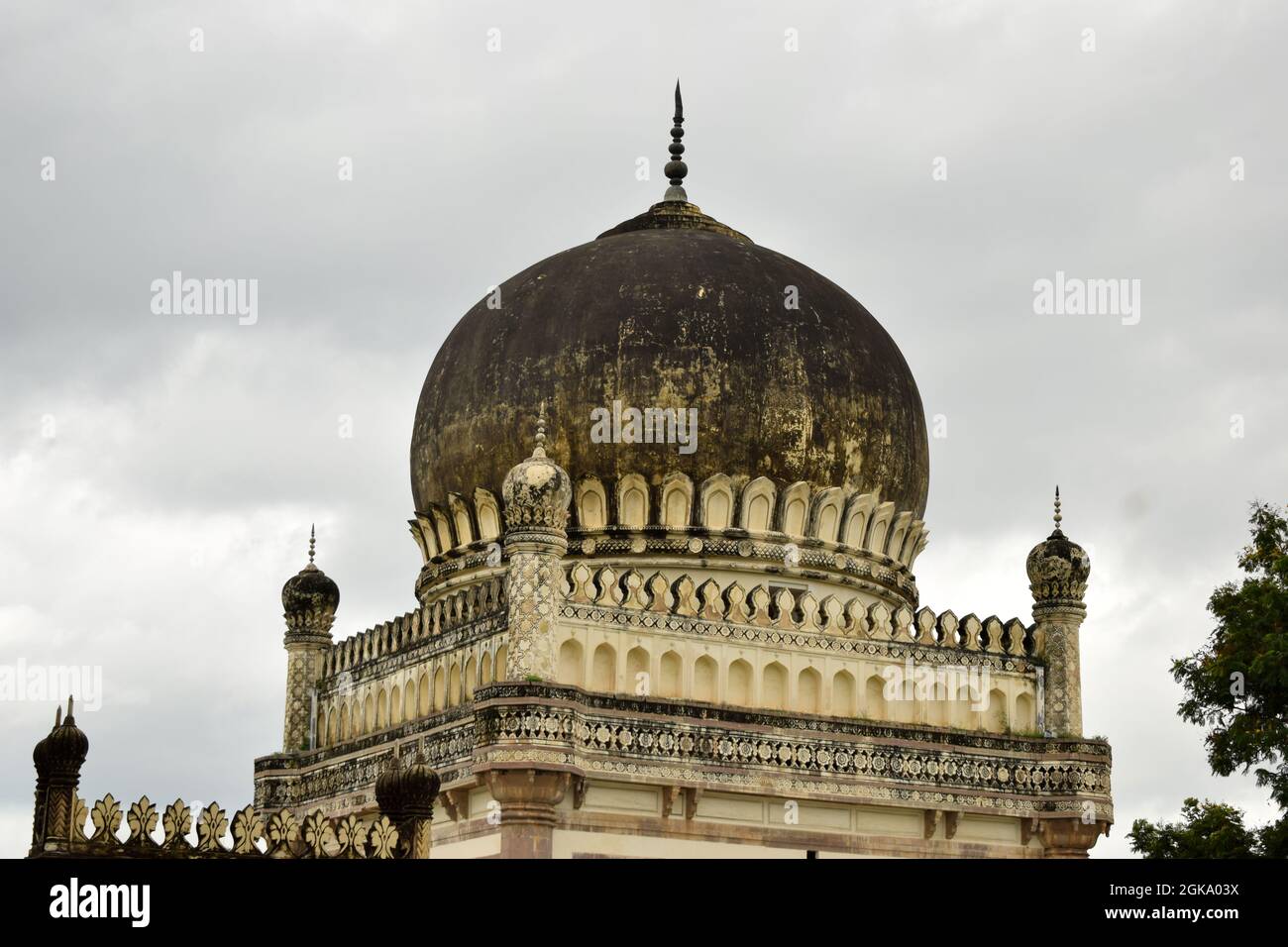 Antique Islamic Architectural Art Pointed Arches Seven Tombs Dome and ...