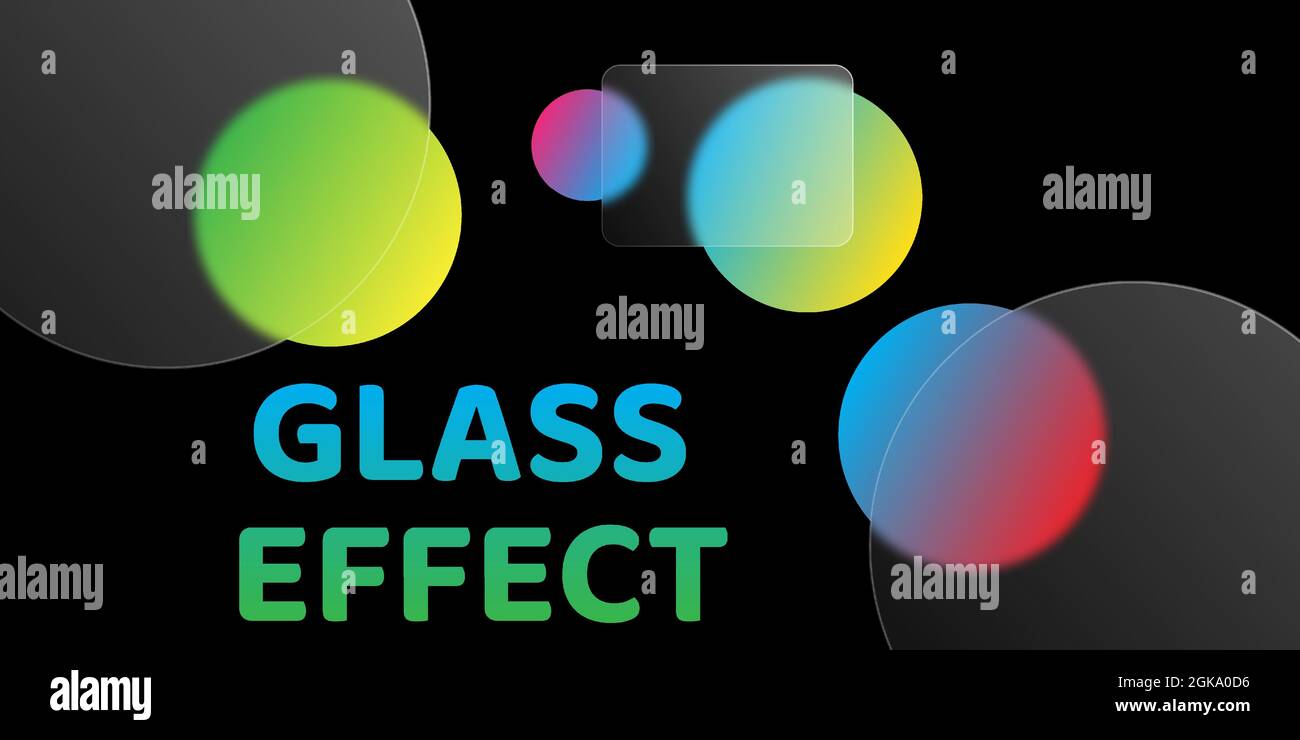 Glassmorphism style . Abstract gradient background. Transparent frame ...