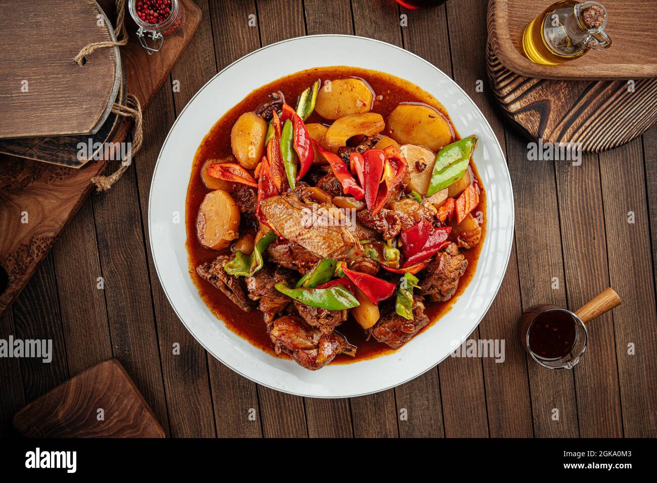 Chinese dish dapanji with stew chicken and potato Stock Photo - Alamy