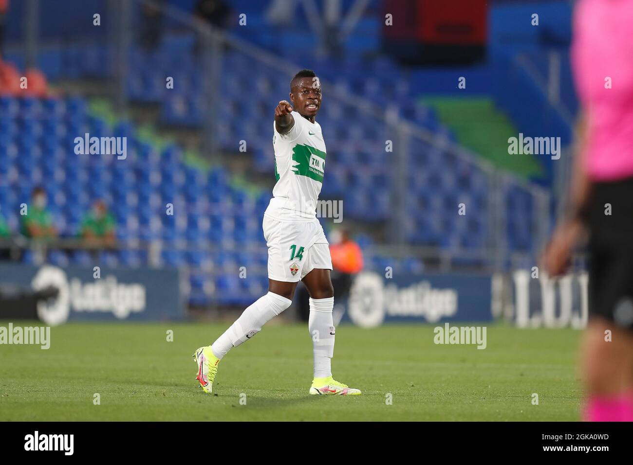 Getafe, Spain. 13th Sep, 2021. Helibelton Palacios (Elche) Football ...