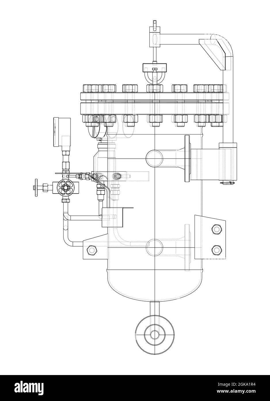 Industrial air filter with taps and pressure gauge Stock Vector Image ...