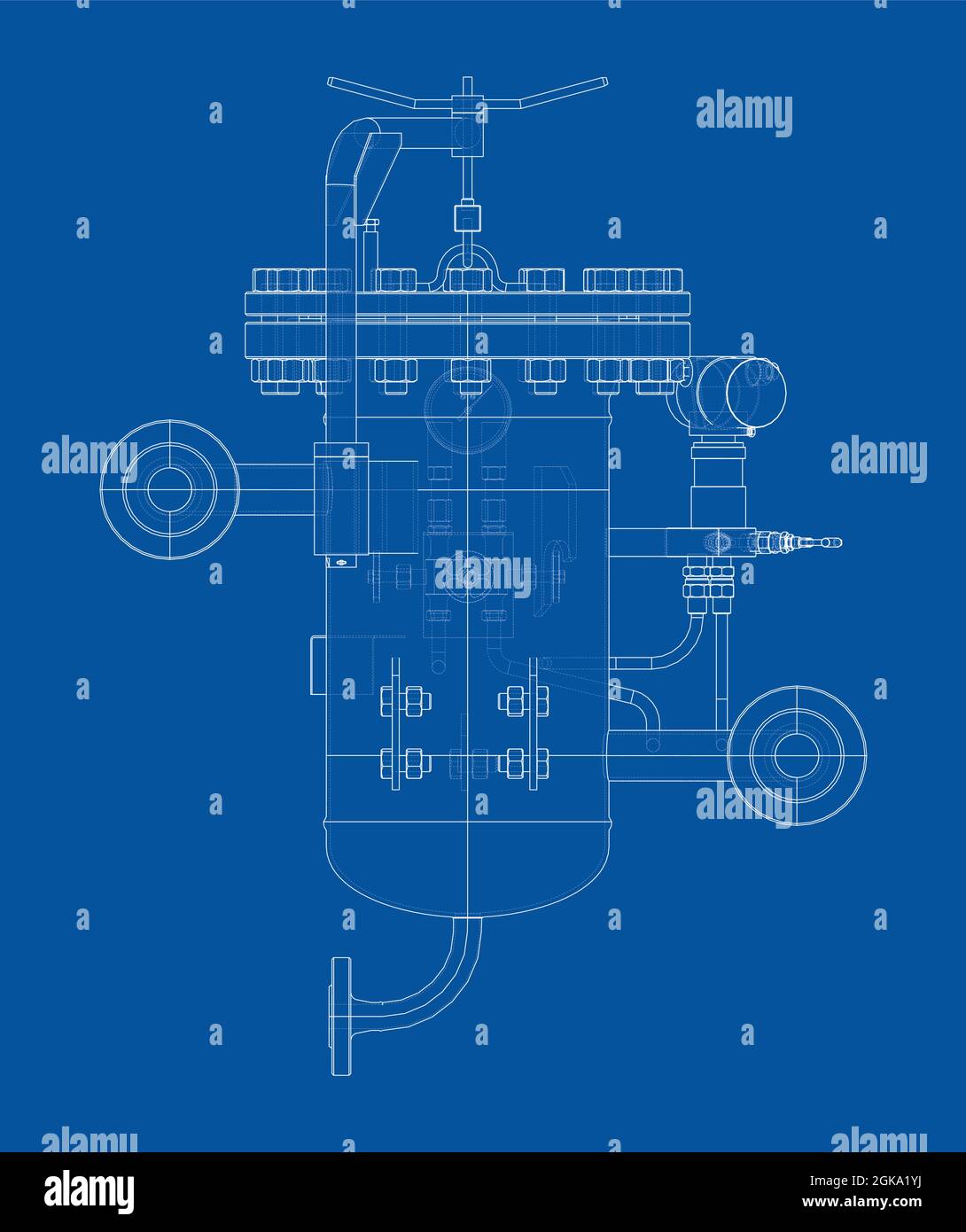 Industrial air filter with taps and pressure gauge Stock Vector Image ...