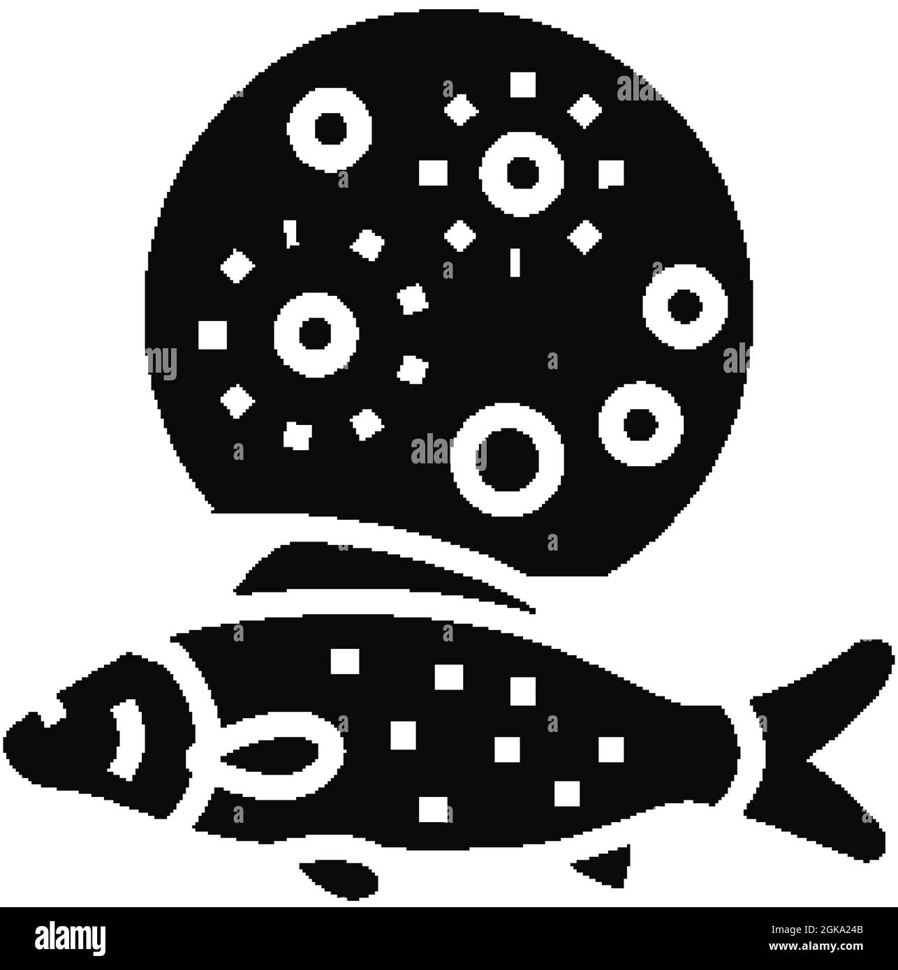 mycobacterium marinum fish glyph icon vector illustration Stock Vector ...