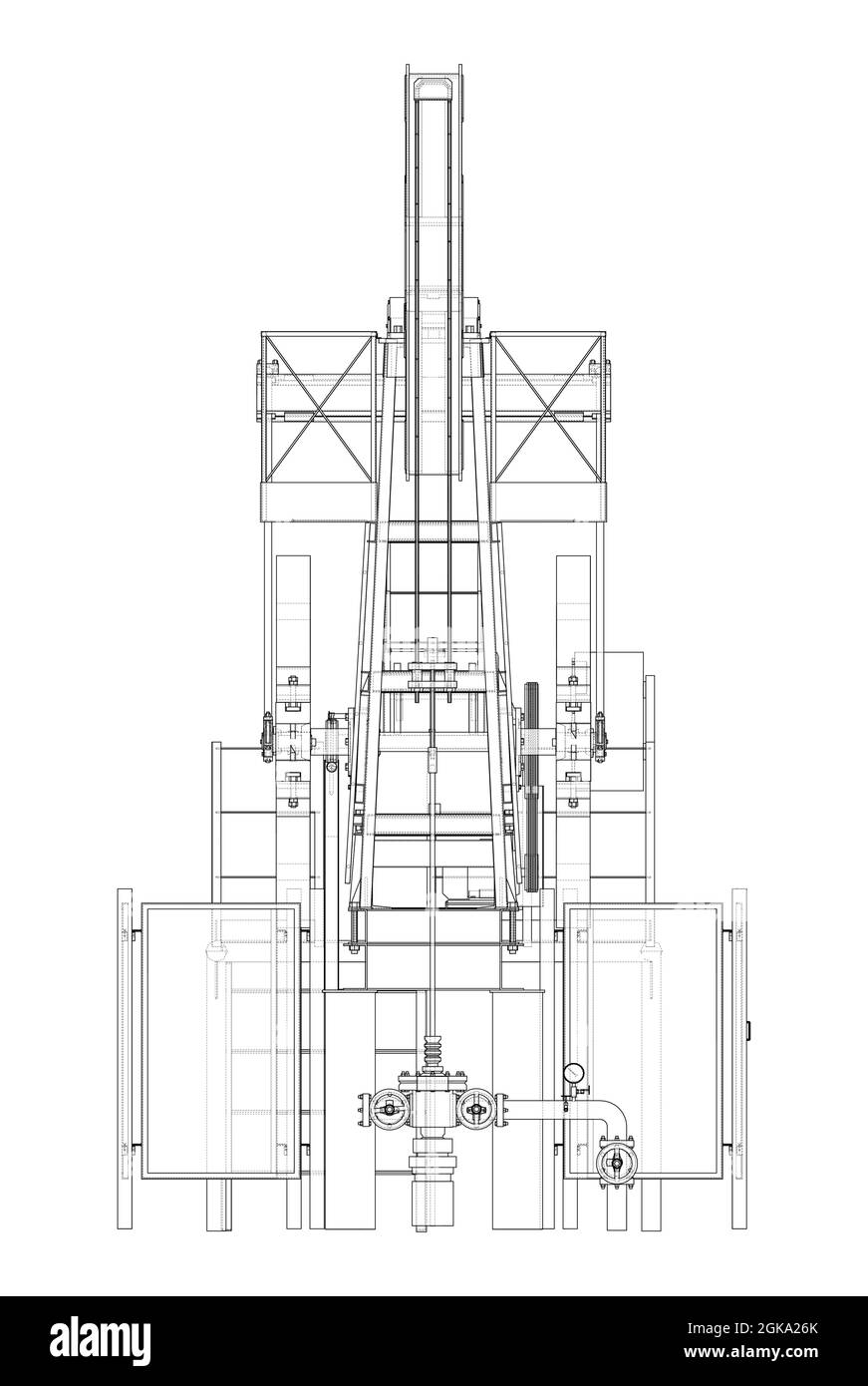Industrial equipment for oil extraction. Vector Stock Vector Image ...