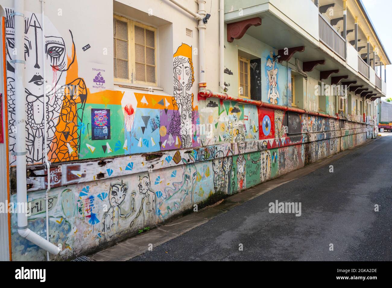 7th Lane street art next to Mc Guires Hotel in central Mackay City ...