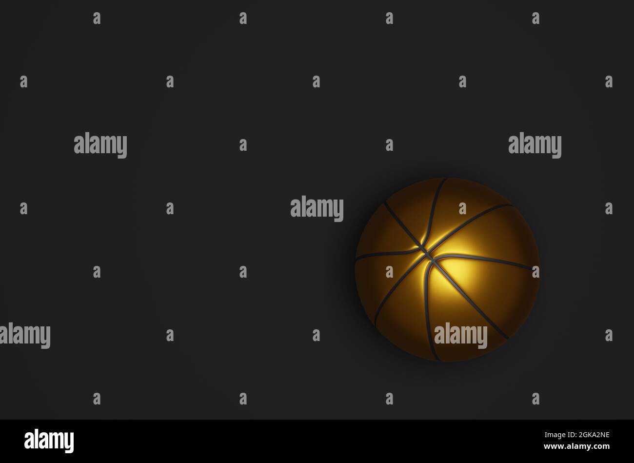 Golden basketball on a black background, 3d rendering Stock Photo - Alamy