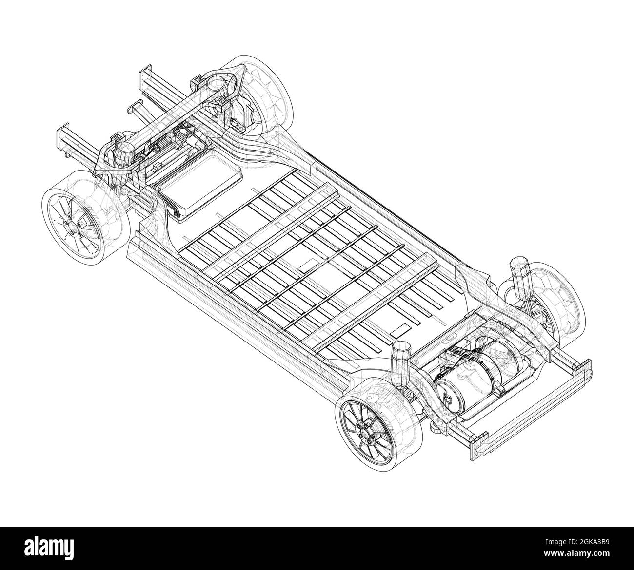 Electric Car Chassis with battery. Vector Stock Vector Image & Art - Alamy