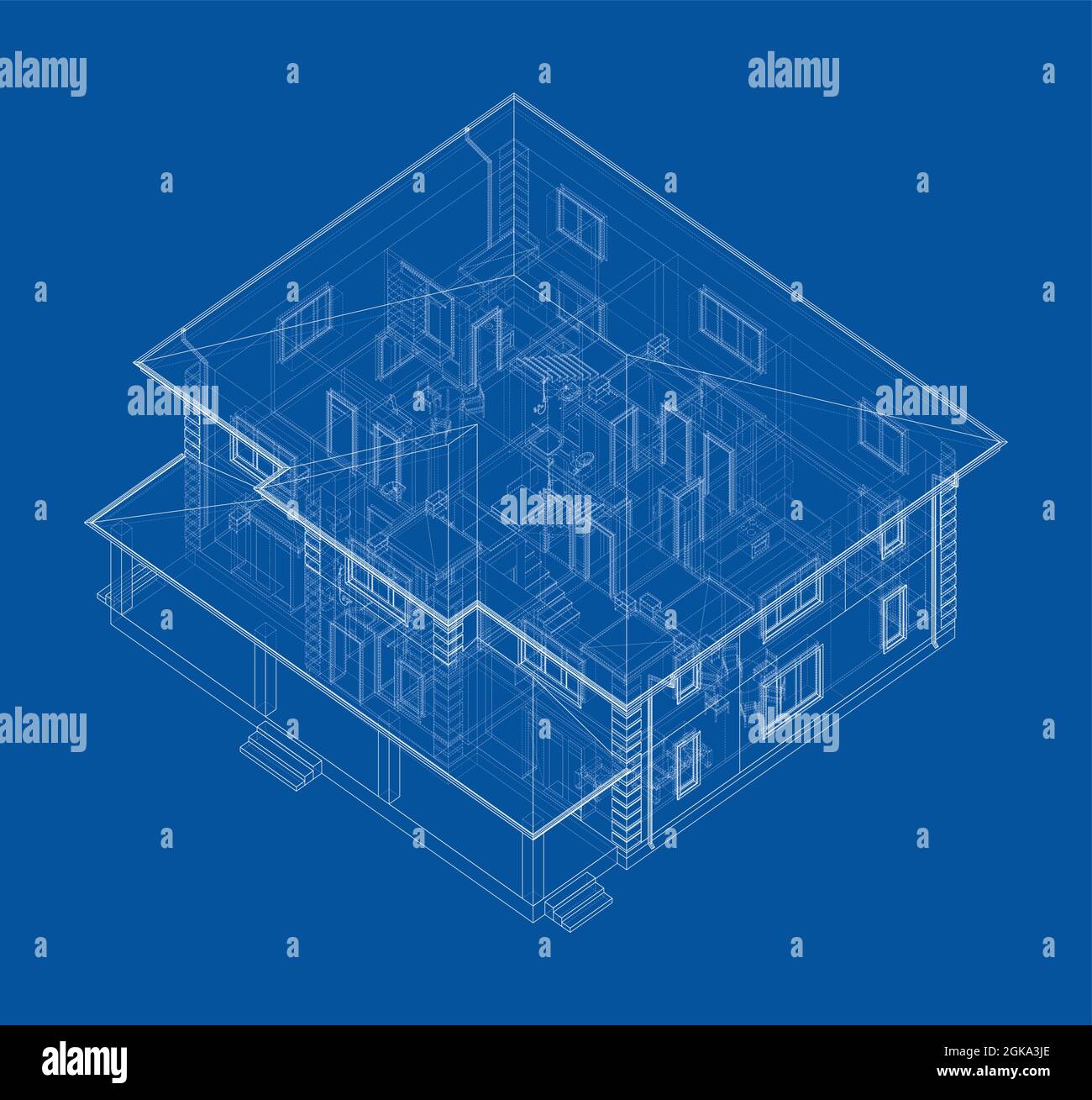Residential building technical drawing. Vector Stock Vector Image & Art ...