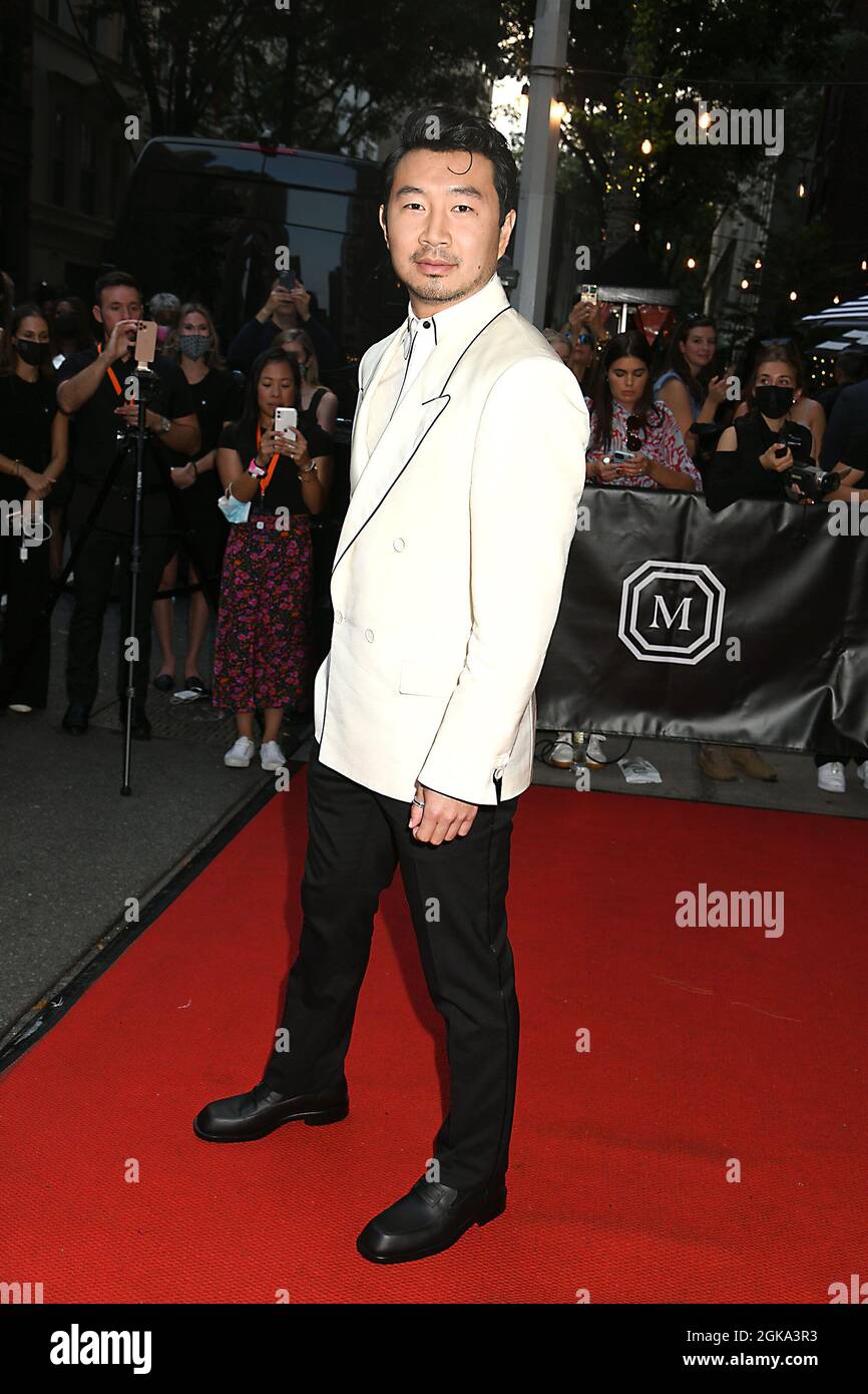 actor Simu Liu departs from The Mark Hotel for The Metropolitan Museum ...