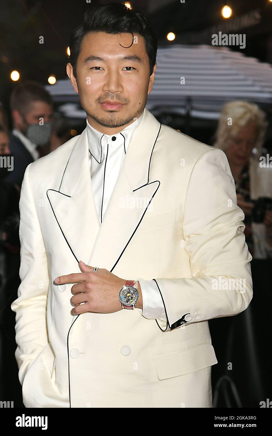 actor Simu Liu departs from The Mark Hotel for The Metropolitan Museum ...