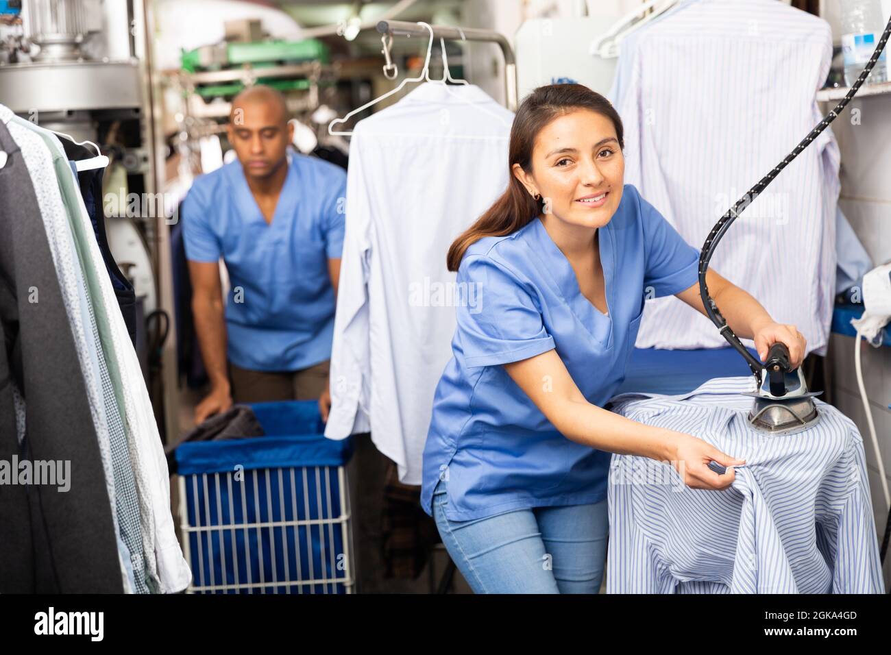 Laundry pressing machine hi-res stock photography and images - Alamy