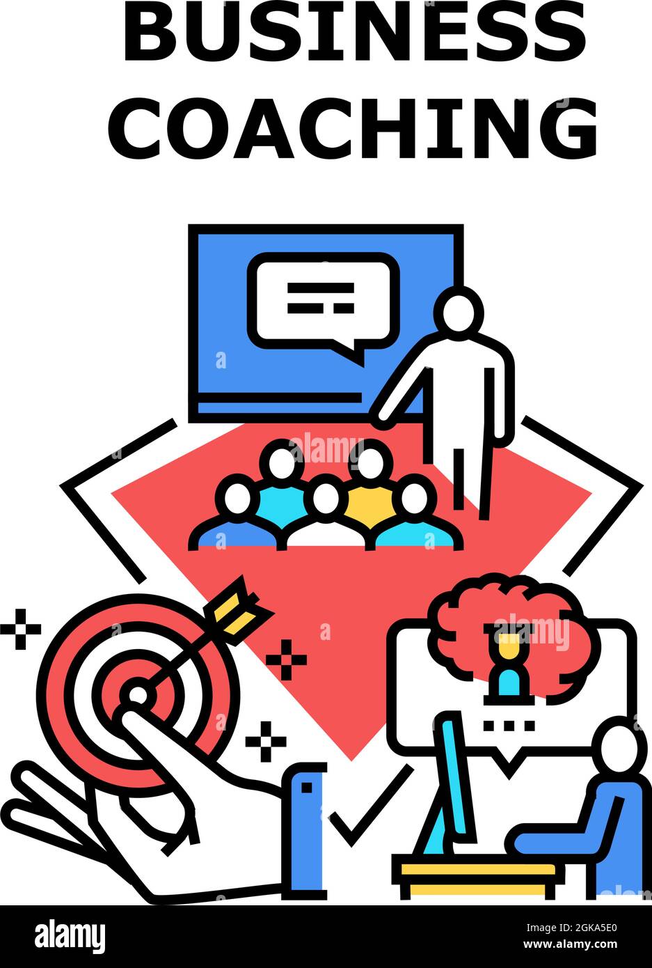 Business Coaching Event Concept Color Illustration Stock Vector Image ...