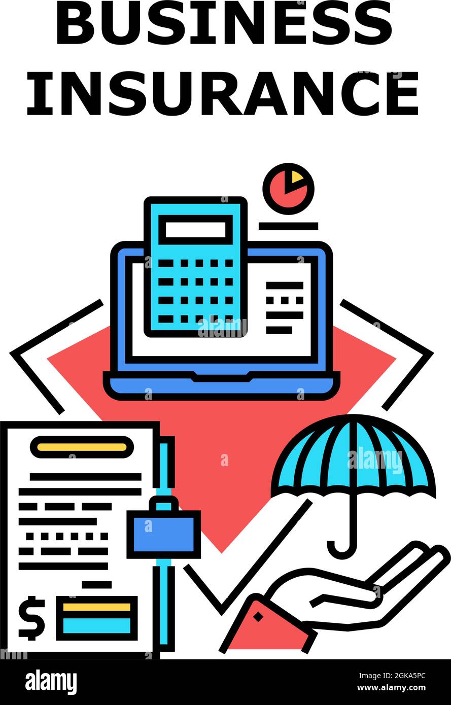 Business Insurance Concept Color Illustration Stock Vector Image & Art ...