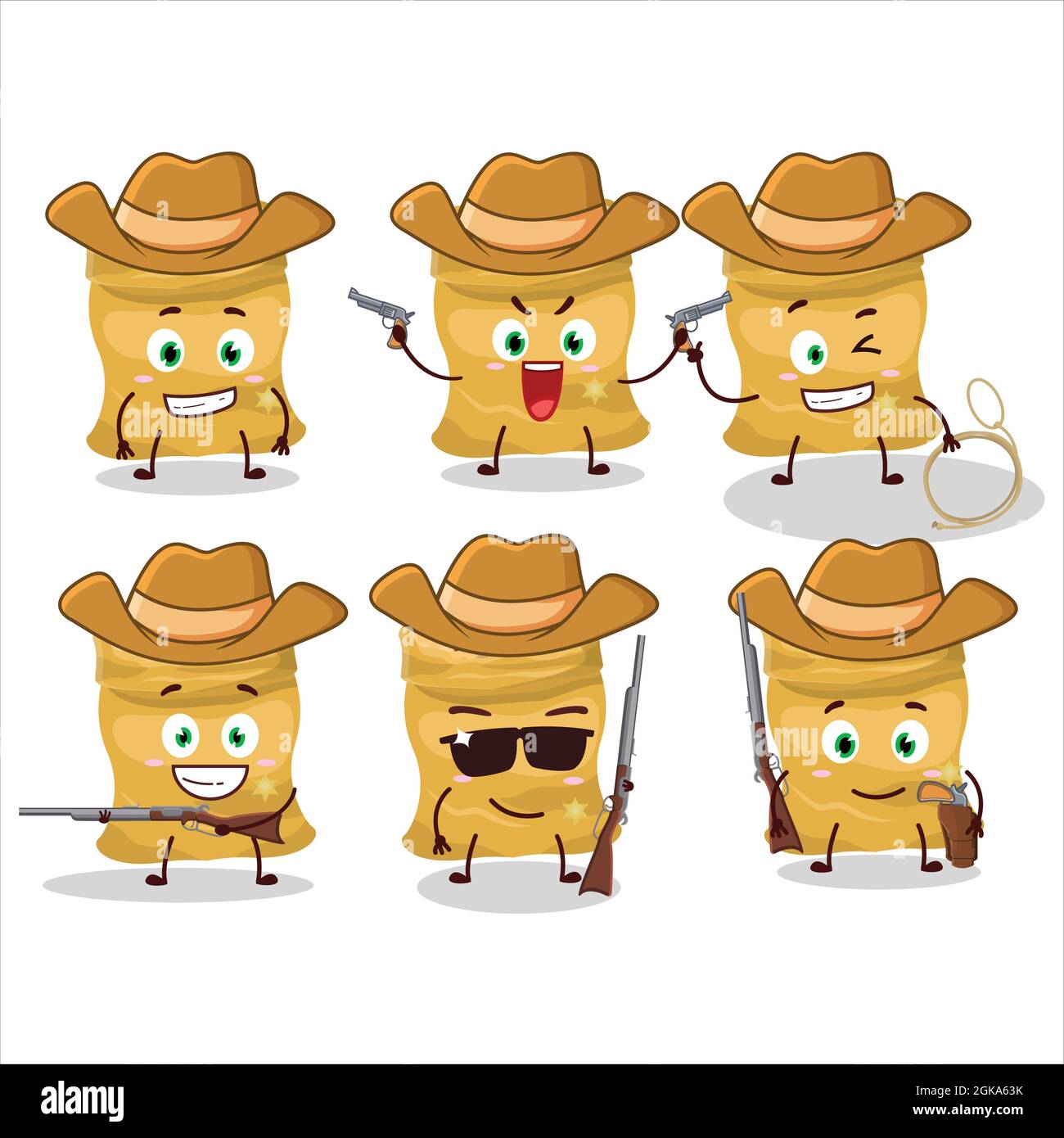 Cool cowboy soy beans cartoon character with a cute hat. Vector ...