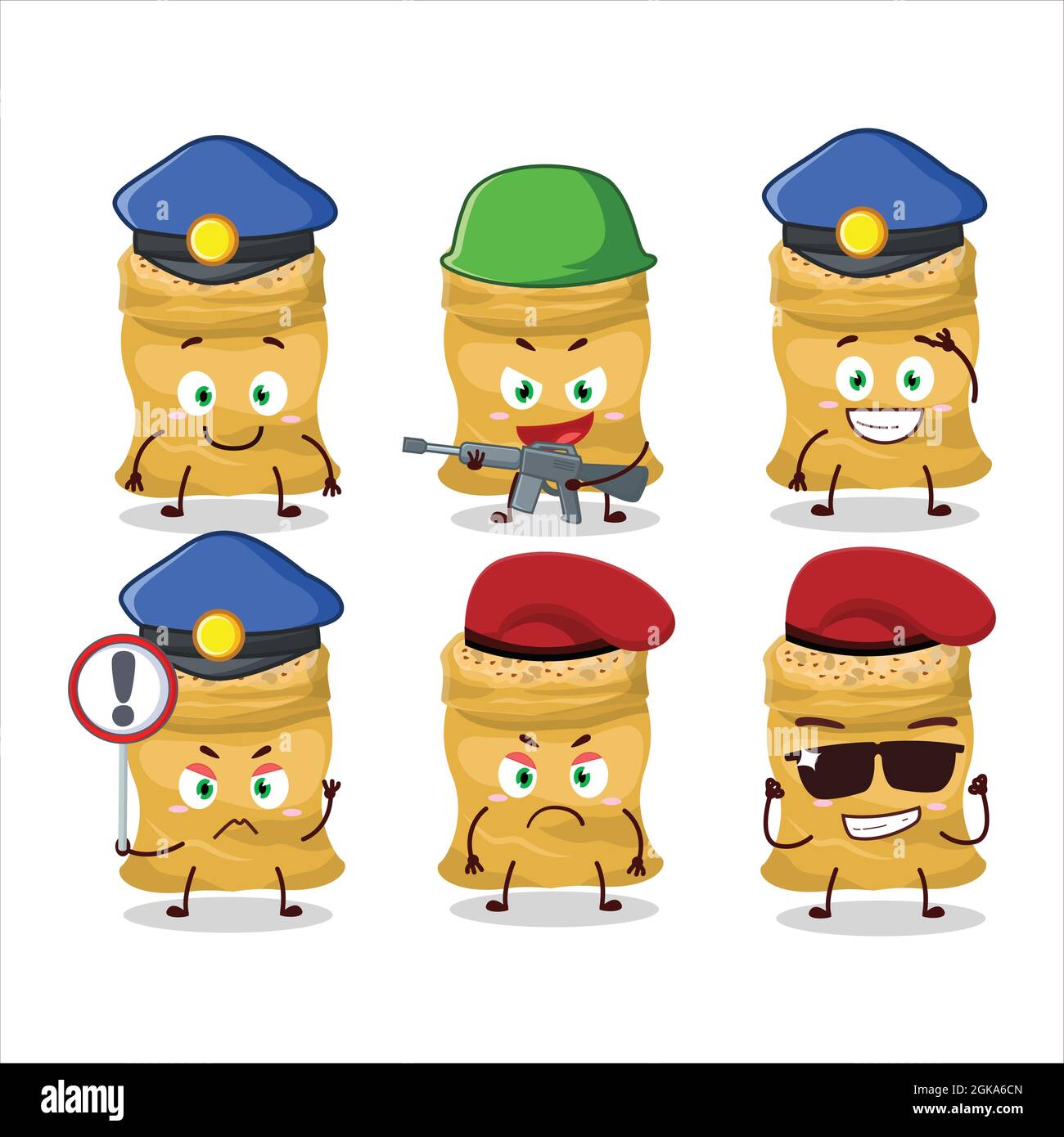 A dedicated Police officer of soy beans mascot design style. Vector ...