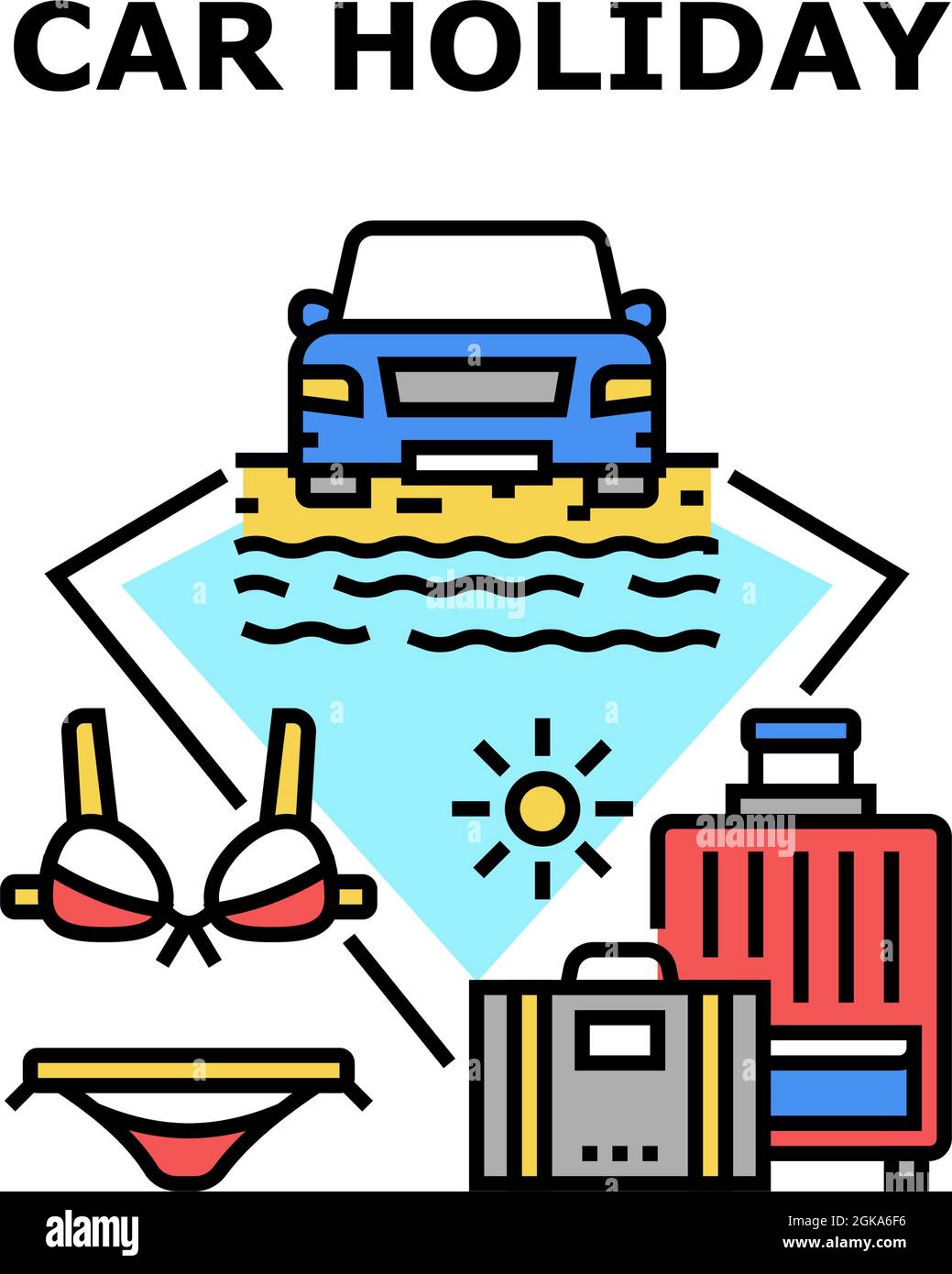 Car Holiday Vector Concept Color Illustration Stock Vector Image & Art ...