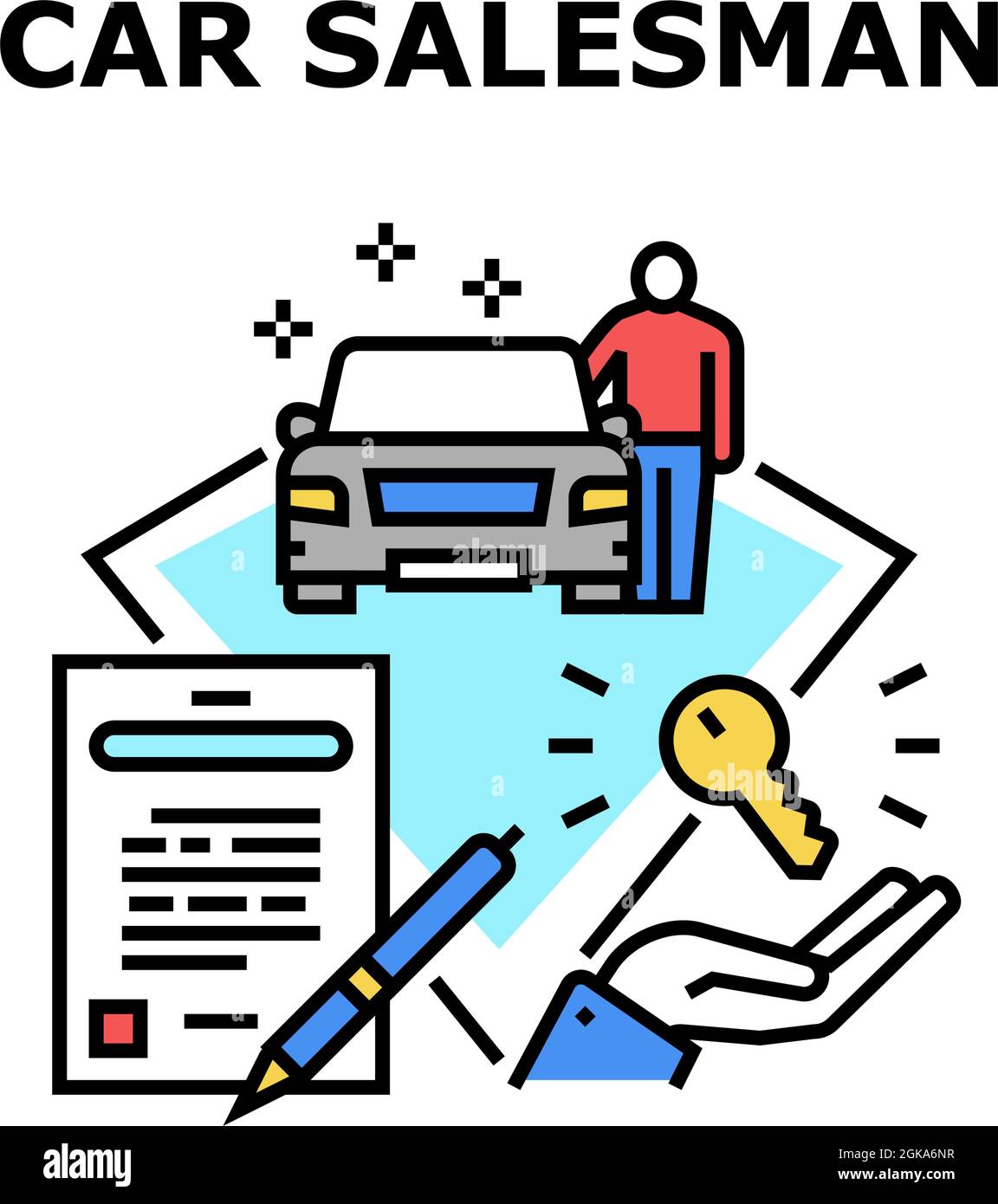 Car Salesman Vector Concept Color Illustration Stock Vector Image & Art ...