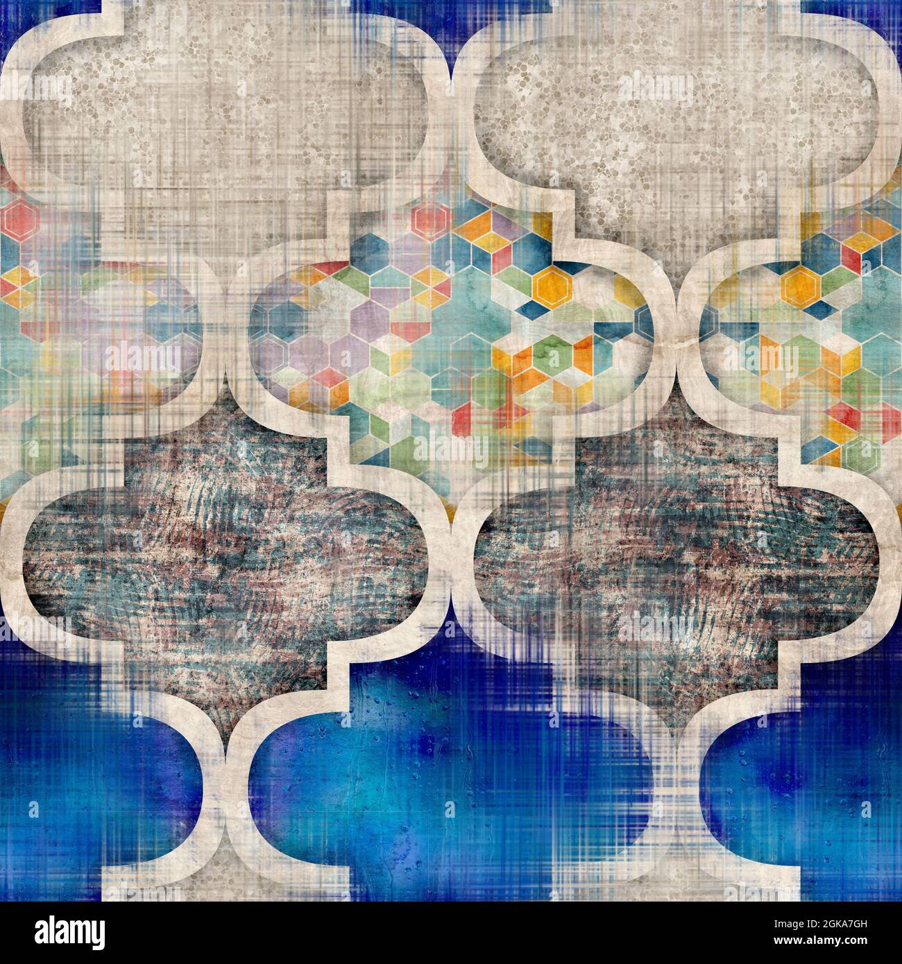 Seamless Moroccan inspired highly textured pattern for surface print ...