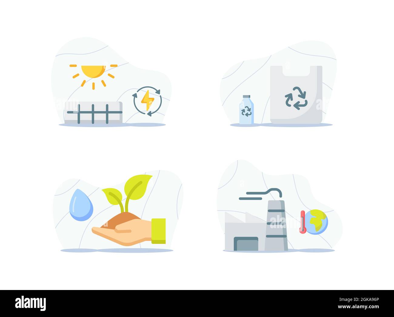ecology icons set collection package white isolated background with ...