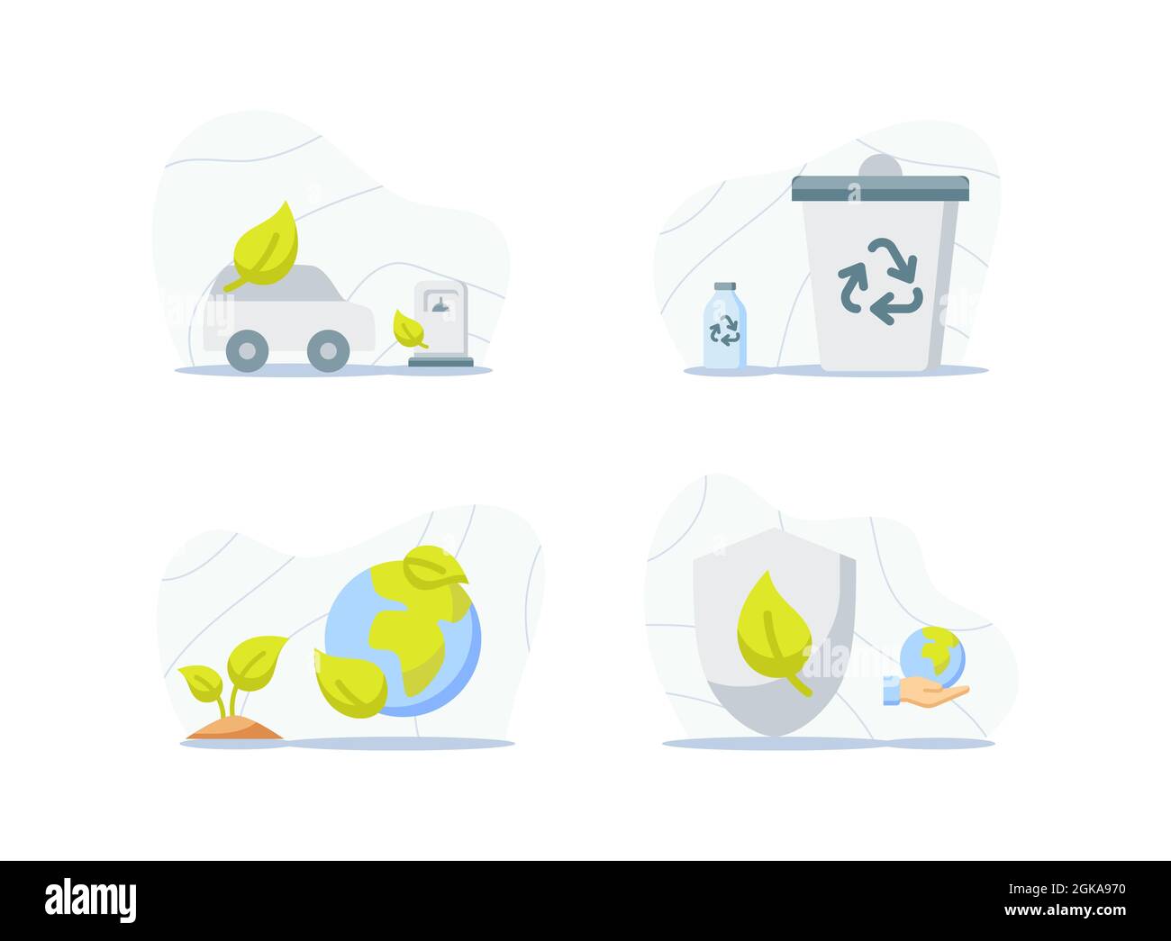 ecology icons set collection package white isolated background with ...