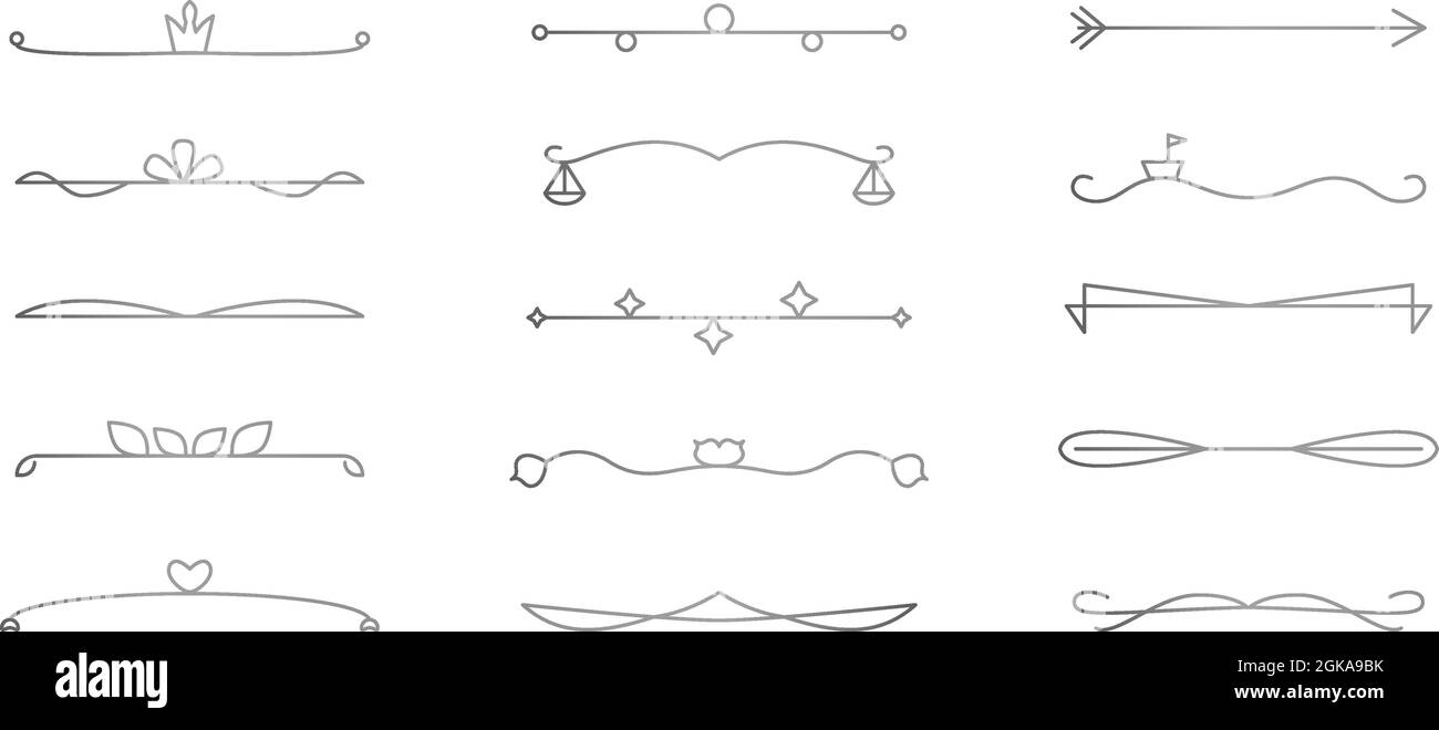 Dividers chapter, decorations and delimiters set. Frame elements with ...