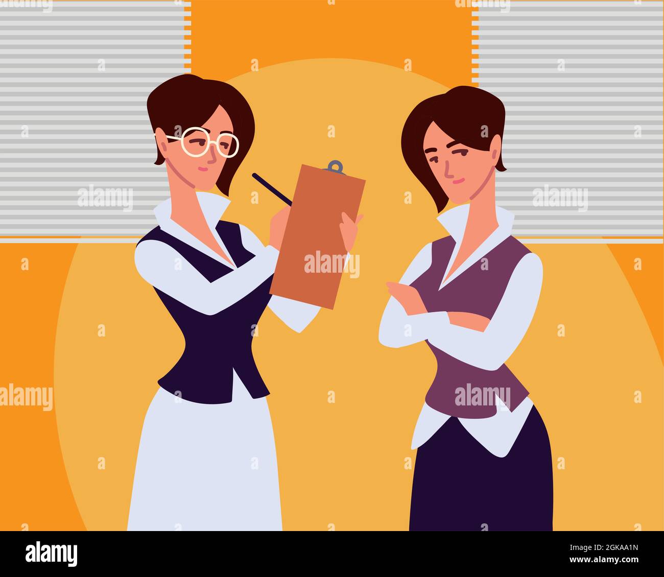 female office assistant working Stock Vector Image & Art - Alamy
