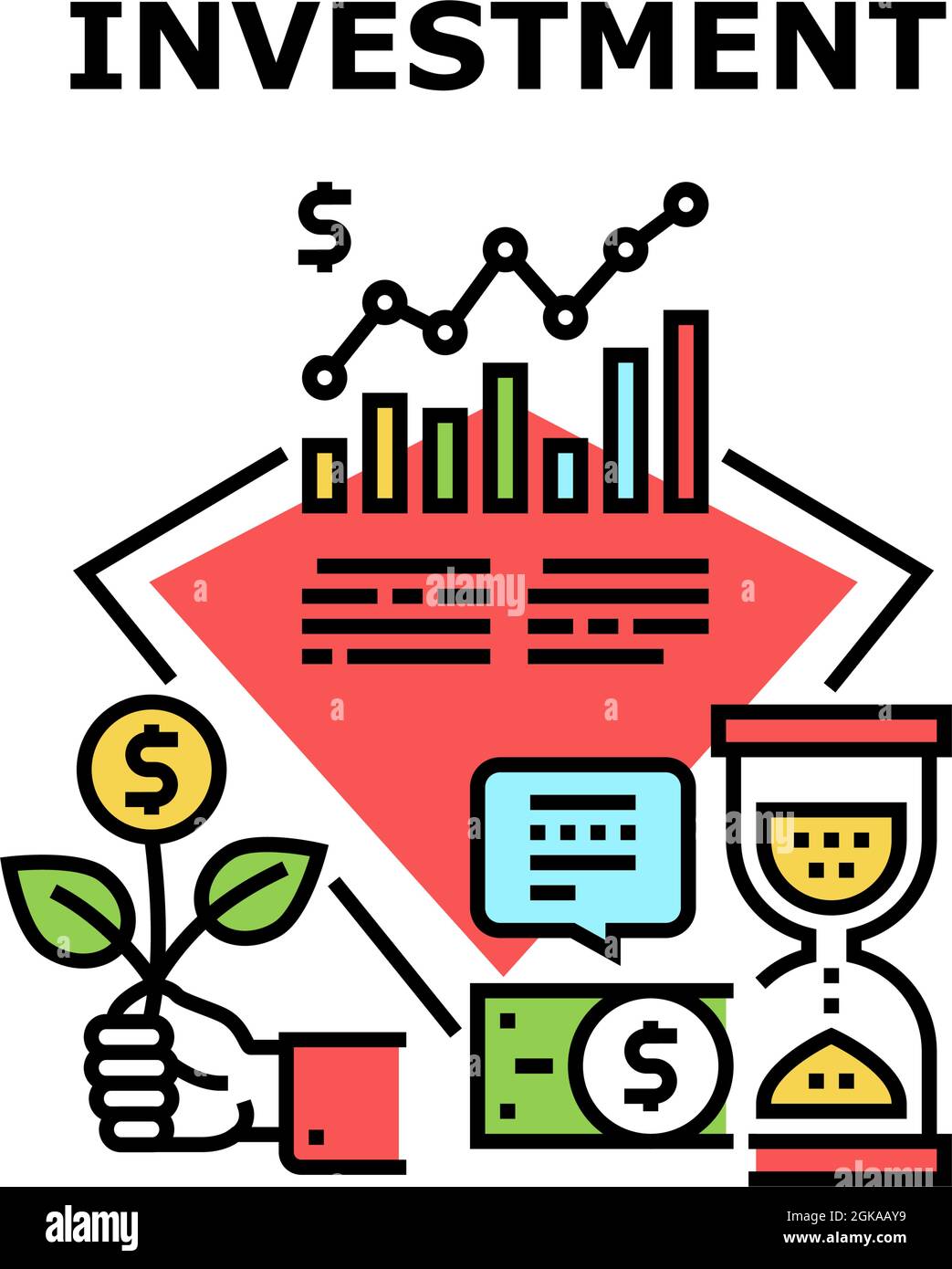 Investment Money Vector Concept Color Illustration Stock Vector Image ...