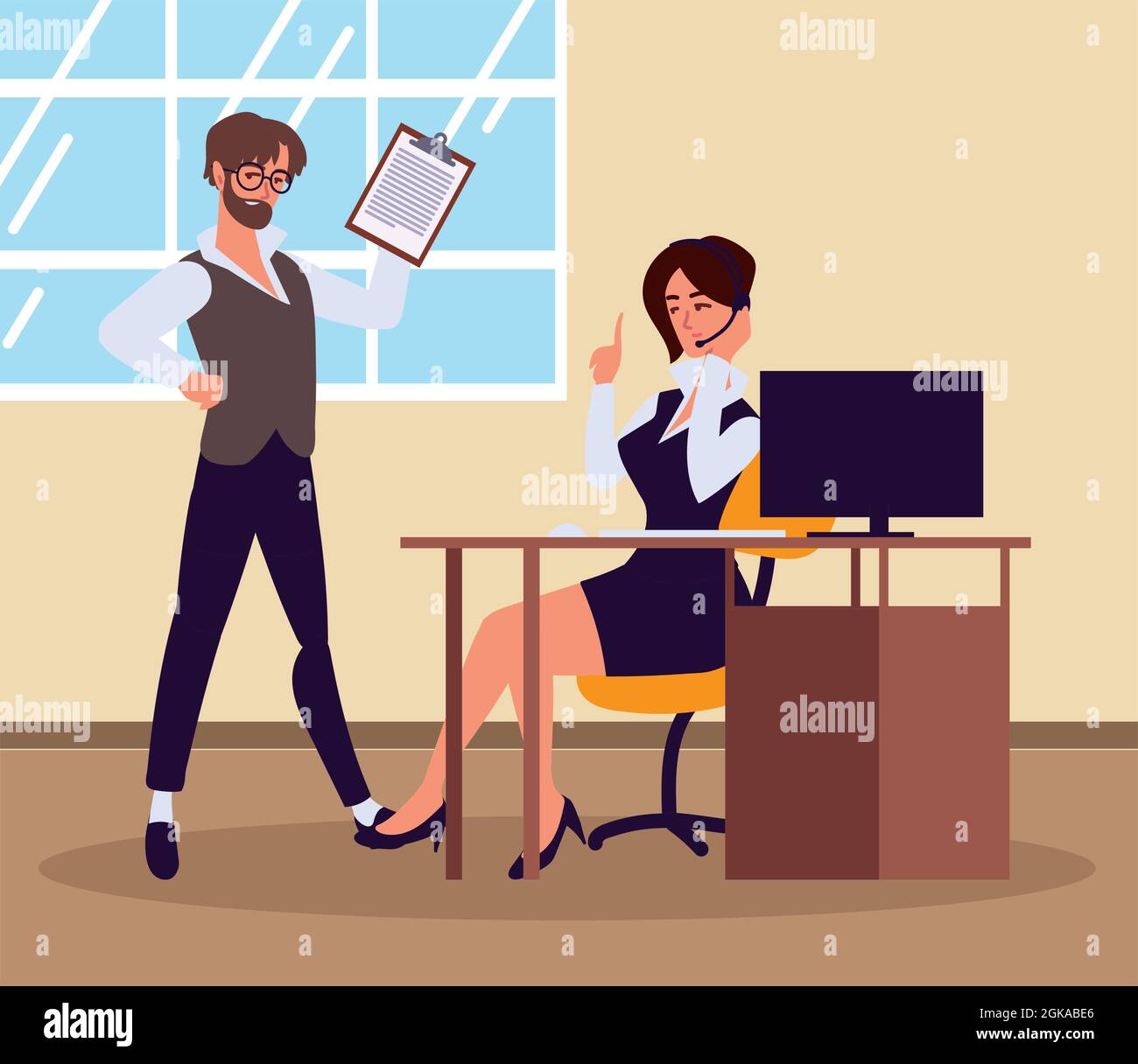 Busy personal assistant Stock Vector Images - Alamy
