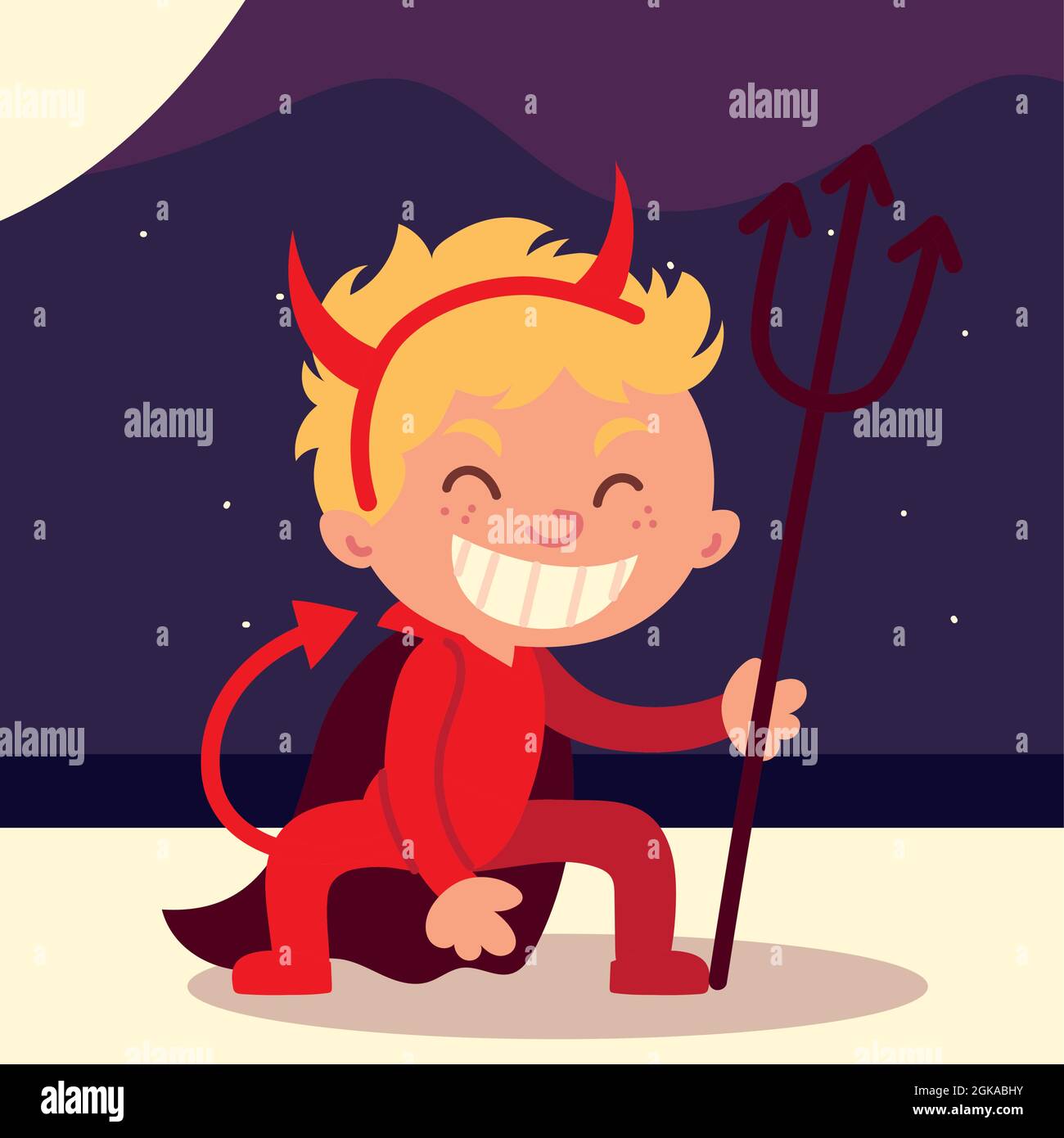 boy in costume the devil Stock Vector Image & Art - Alamy