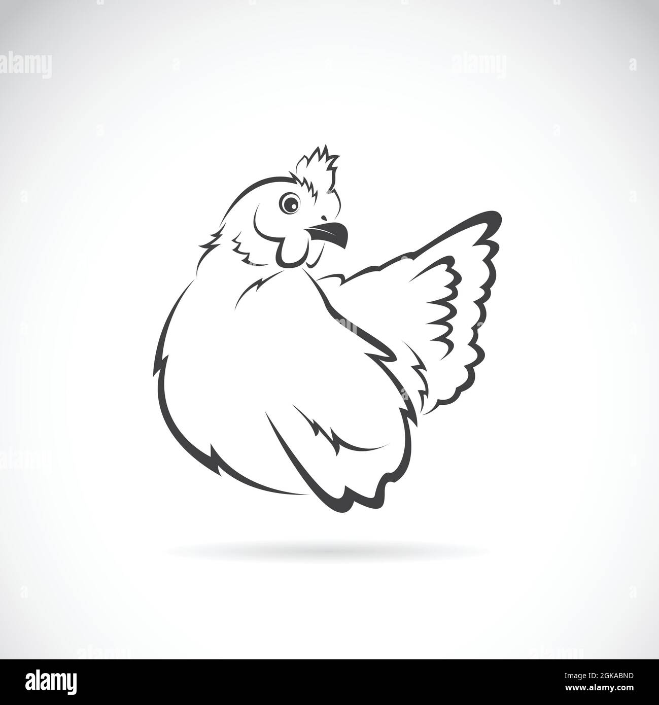 Vector image of chicken on white background. Easy editable layered ...