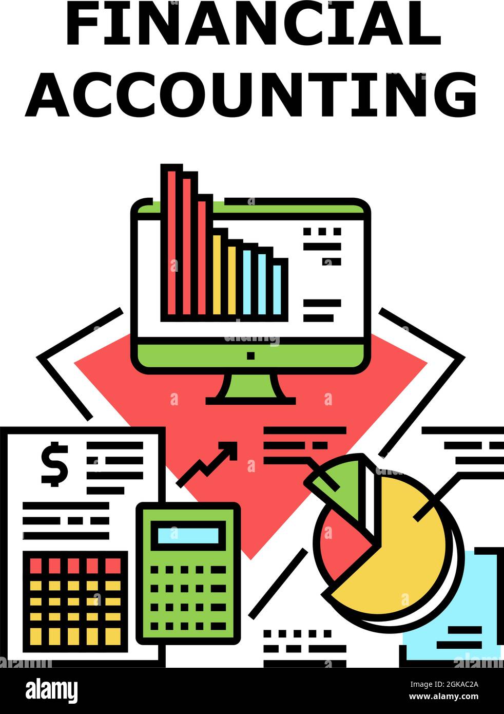 Financial Accounting Concept Color Illustration Stock Vector Image ...