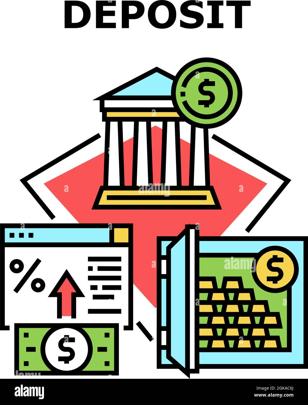 Deposit Bank Vector Concept Color Illustration Stock Vector Image & Art ...