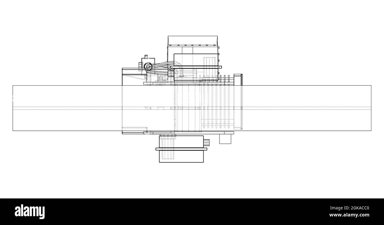 Winch or lifting machine concept outline. Vector Stock Vector Image ...