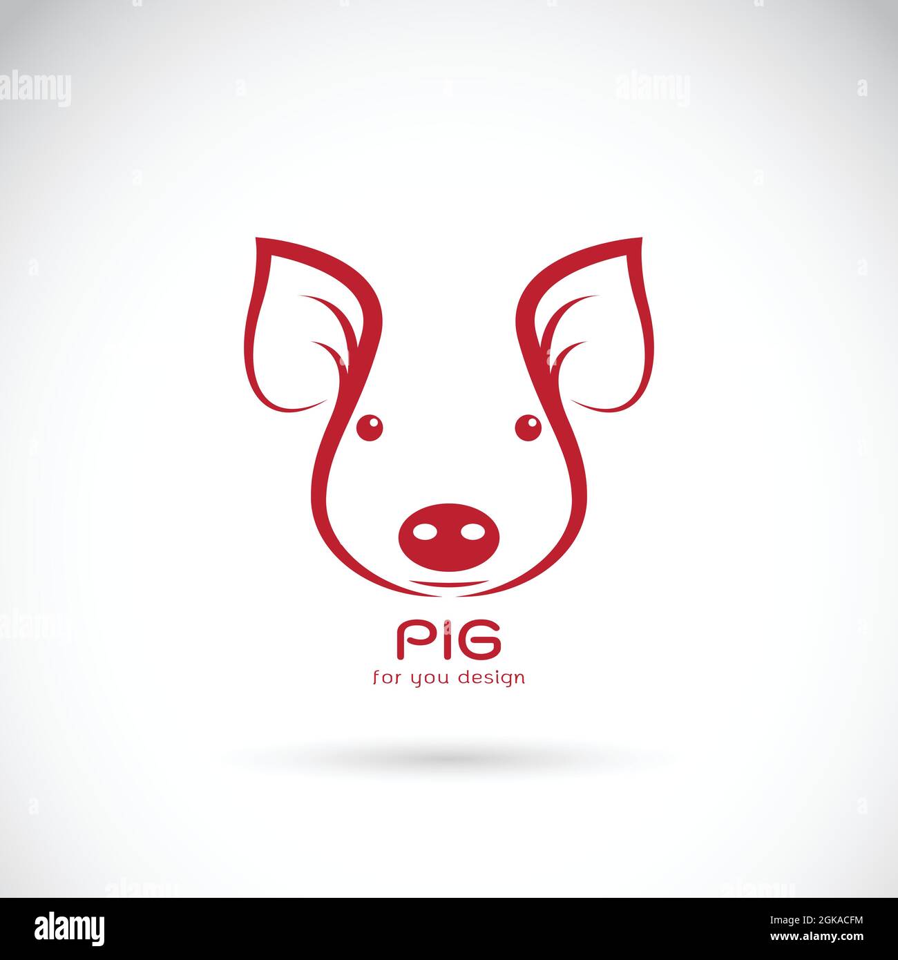 Vector of a pig head on white background. Farm Animals. Easy editable ...