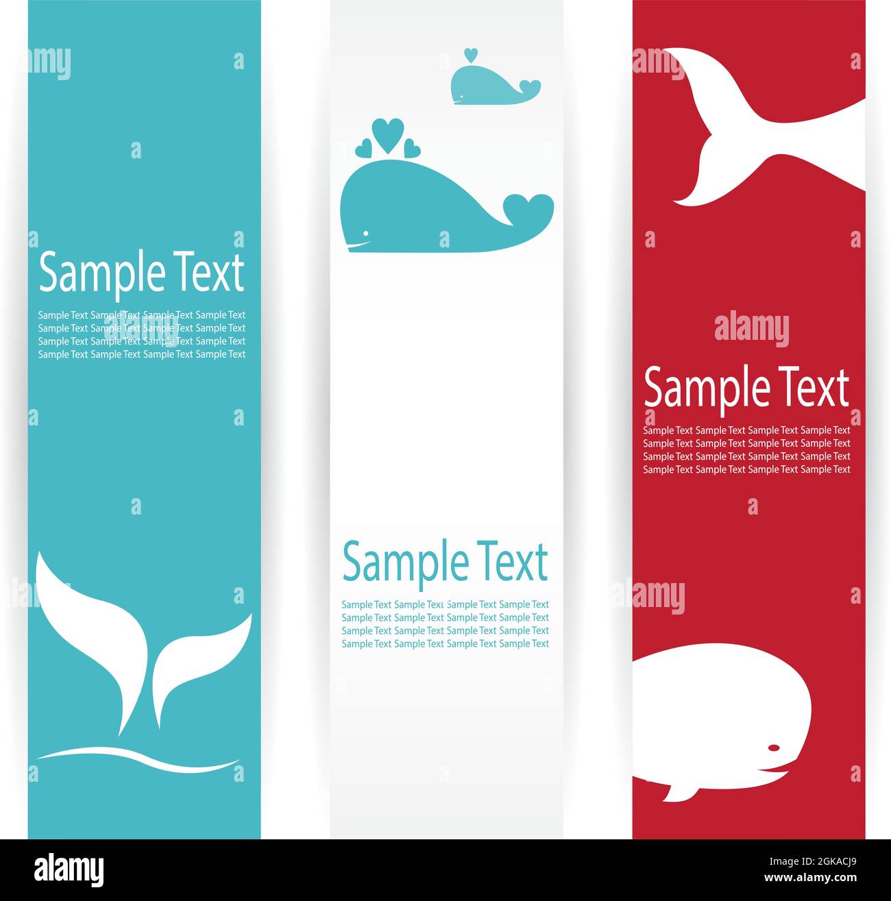 Vector image of whale banners. Easy editable layered vector ...