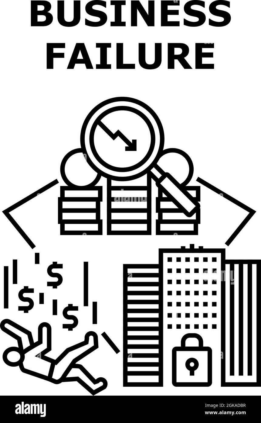 Business Failure Vector Concept Black Illustration Stock Vector Image ...