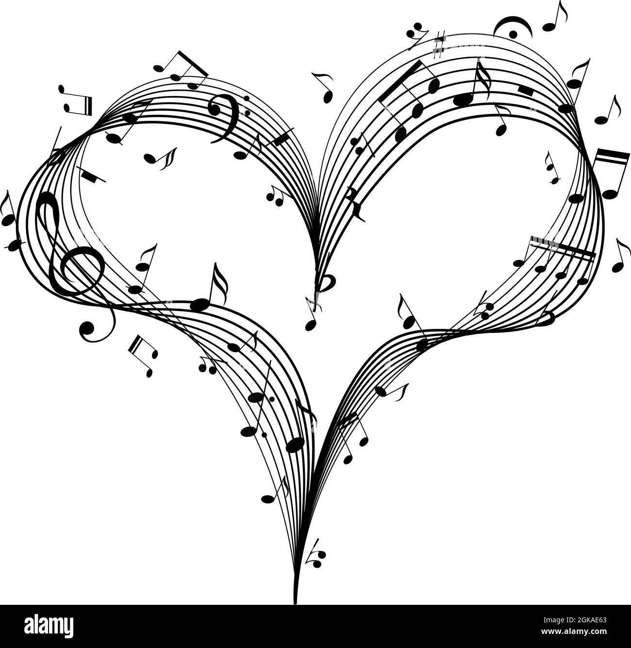 Heart shape musical notes pattern hi-res stock photography and images ...