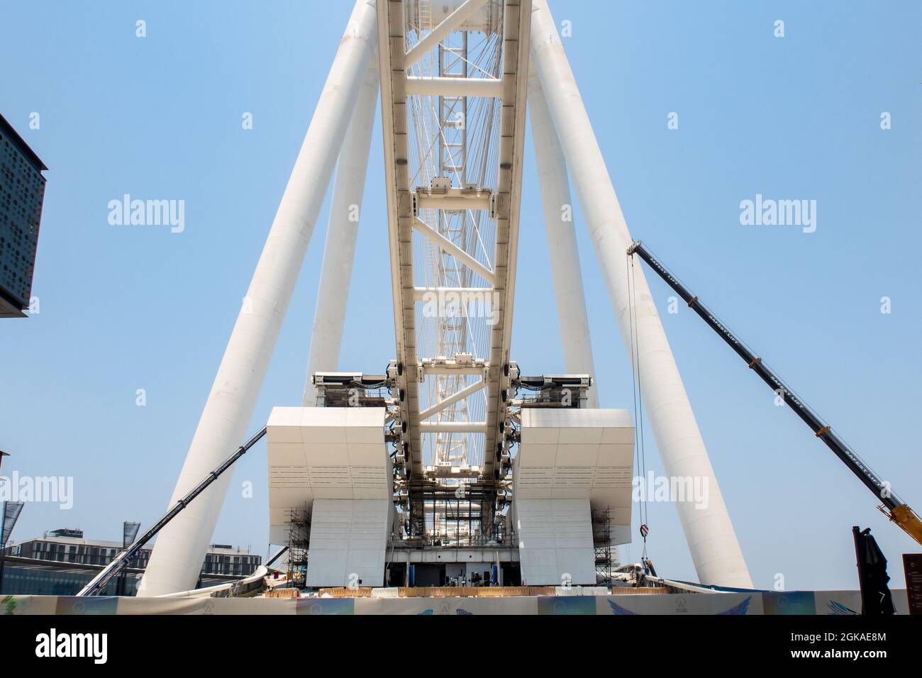 Dubai, United Arab Emirates, 04/07/2020. Base construction of Dubai Eye ...
