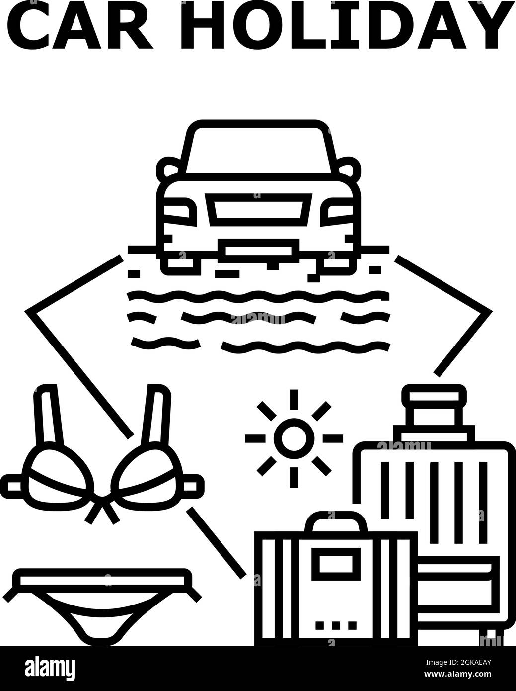 Car Holiday Vector Concept Black Illustration Stock Vector Image & Art ...