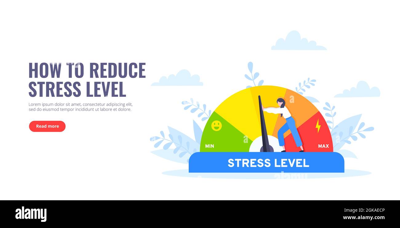 Reduce stress level flat style design concept vector illustration Stock ...