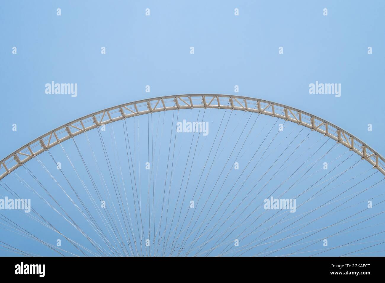 Symmetrical section of rim of large modern ferris wheel without ...